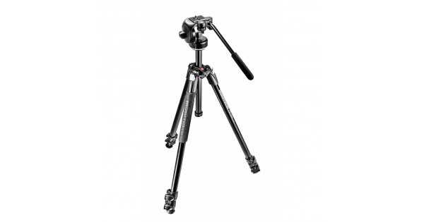 Manfrotto 290 Xtra Alu 3-Section Tripod Kit with 128RC Fluid Video Head