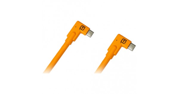 Tether Tools Dual Right-Angle USB-C Cable - Orange 4.6m