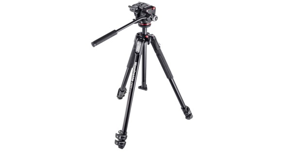 Manfrotto 190X 3 section Aluminium Tripod with Fluid 2 Way Video Head ...